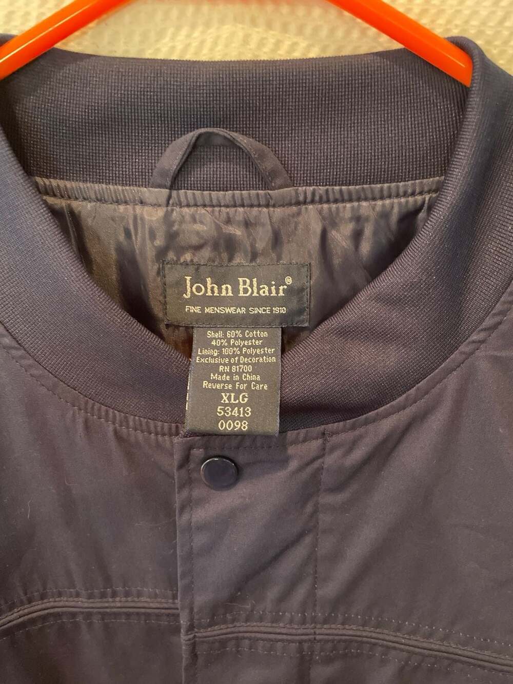 John Blair | Jackets & Coats | Vintage John Blair Navy Blue Fullzip ...